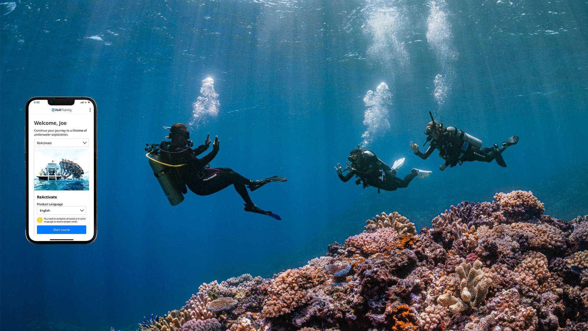 PADI Courses, Conservation, Membership, and Shop